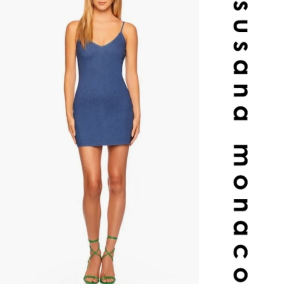 Susana Monaco | Dresses | Susana Monaco Blue Mini Dress In Light Denim ...